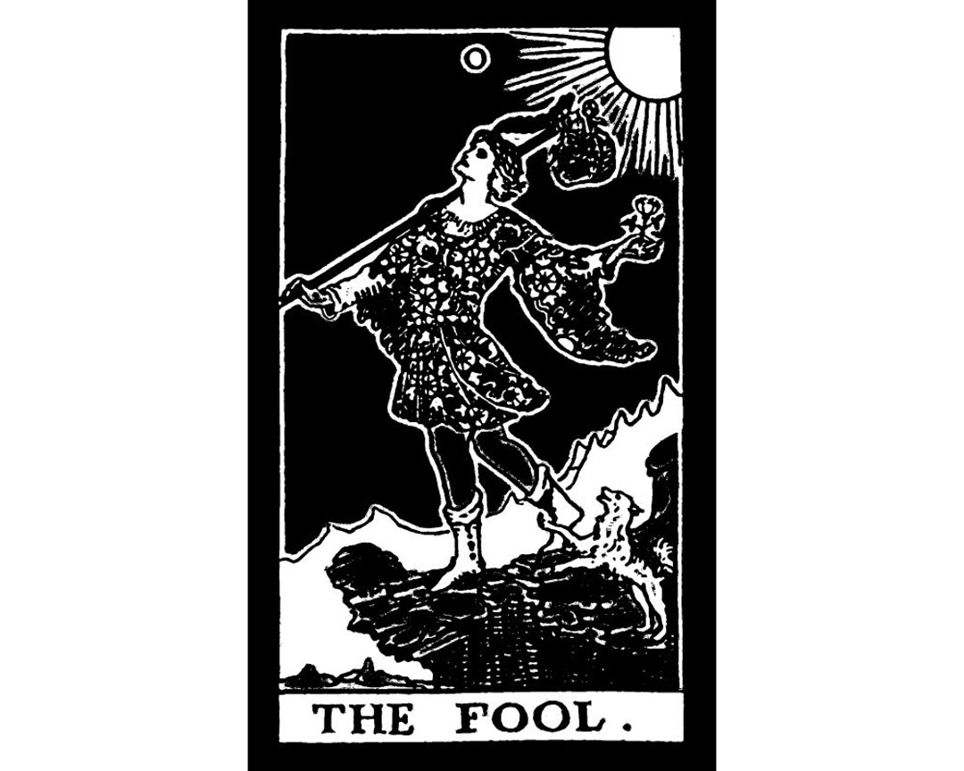 THE FOOL // Black or White Tarot Card Canvas Punk Patch // Fabric Rider ...