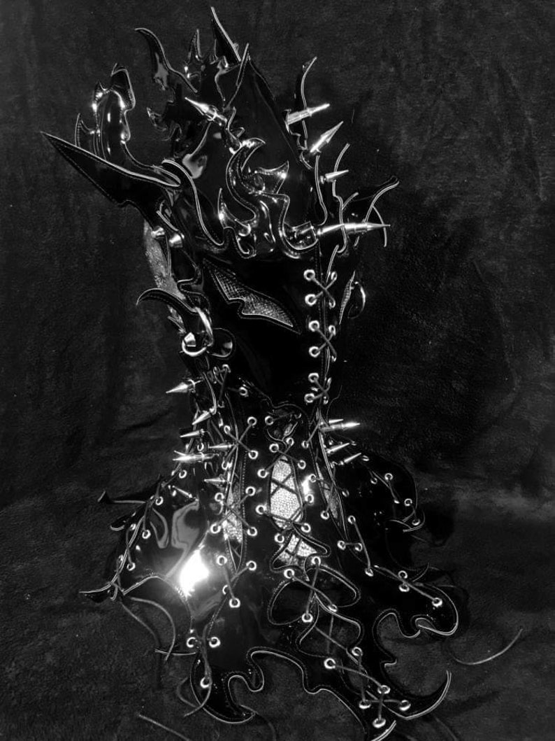 Long-tailed Black Fire Alien Demon, BDSM Mask. - Etsy