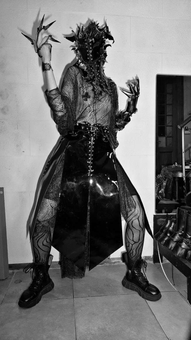 Long-tailed Black Fire Alien Demon, BDSM Mask. - Etsy