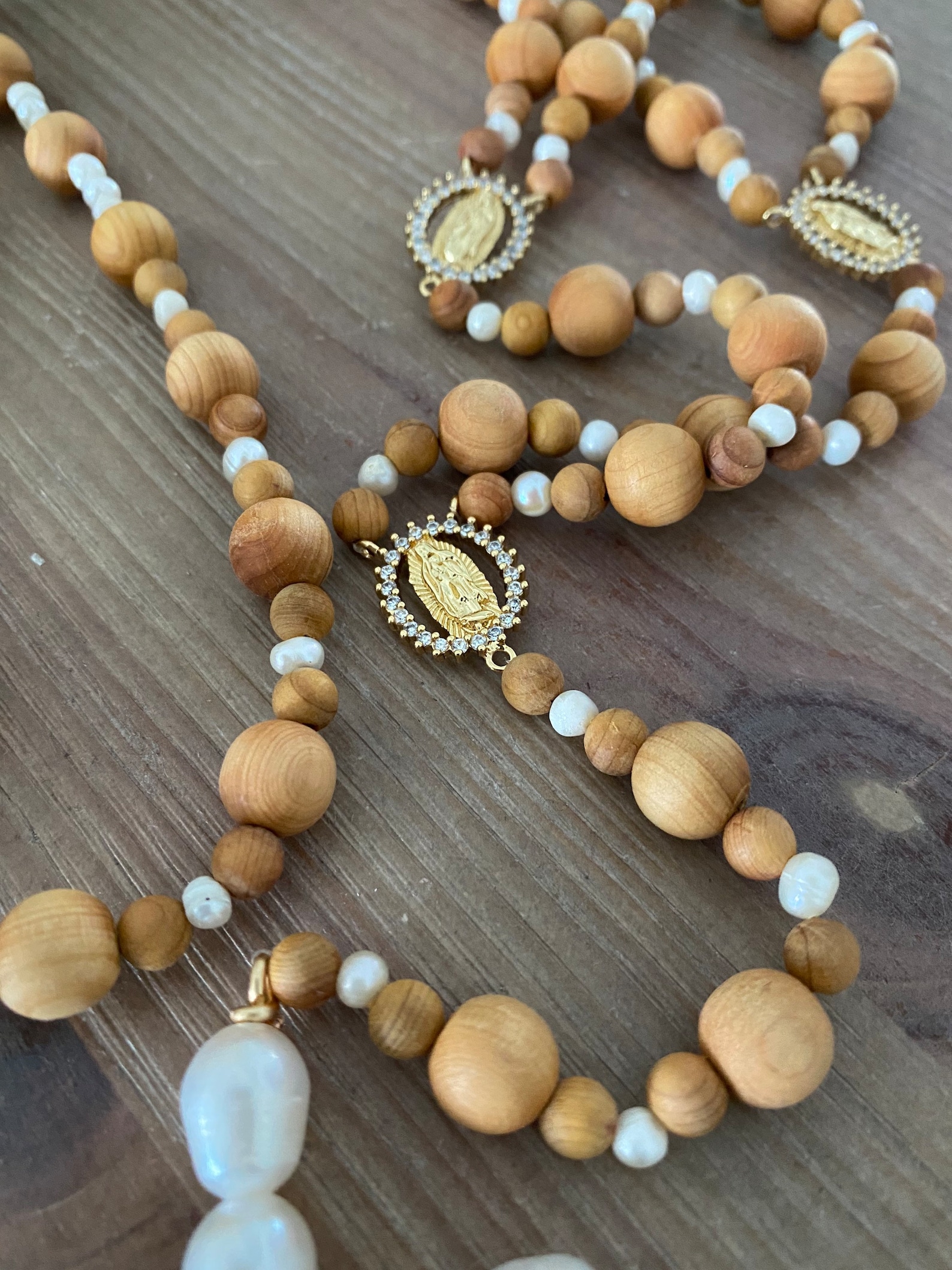 Olive Wood / Pearl Wedding Lasso Rosary - Etsy