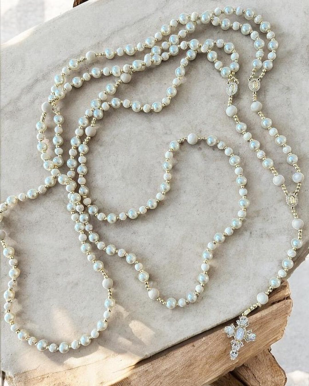 Pearl Wedding Lasso Rosary - Etsy