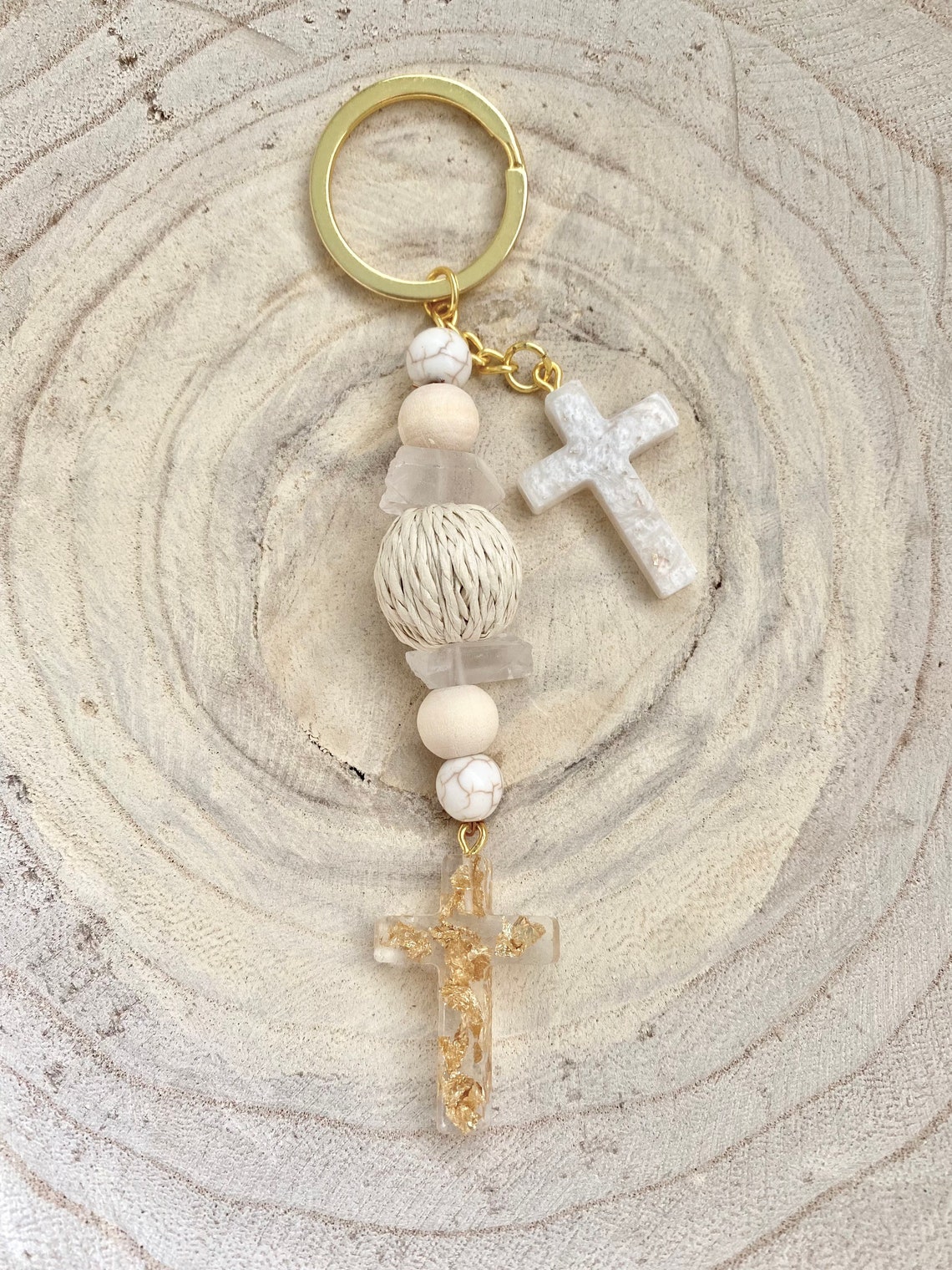 Resin Cross Keychain | Etsy