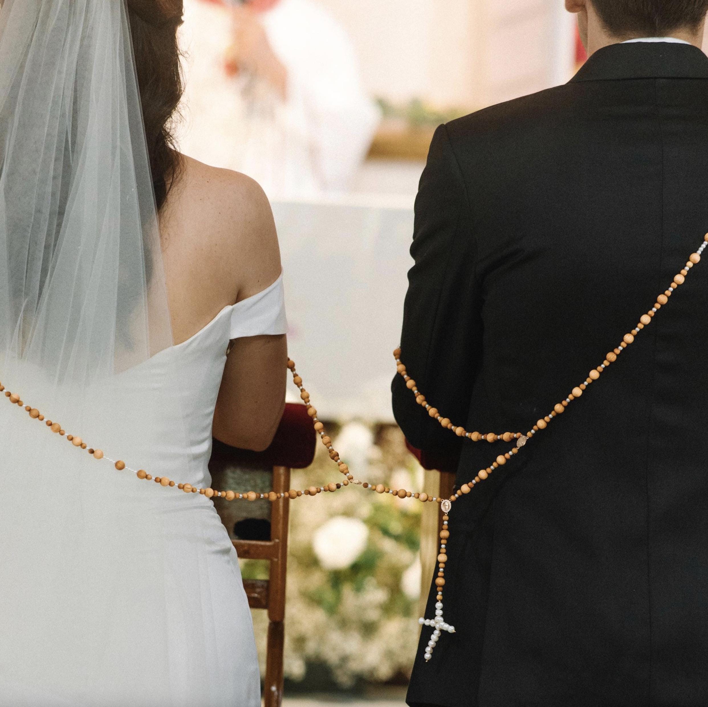 Olive Wood / Pearl Wedding Lasso Rosary - Etsy