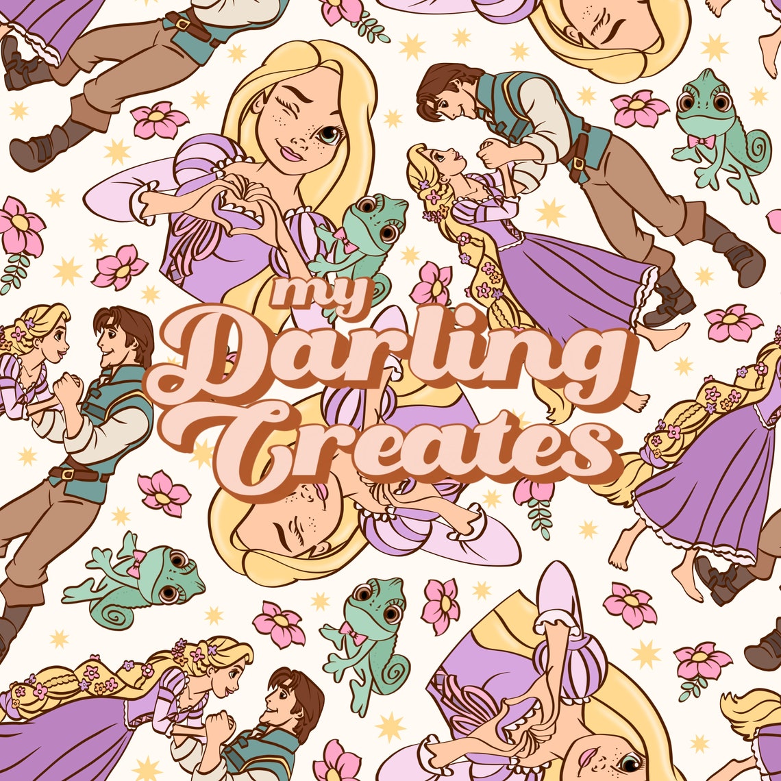 Long Haired Magical Princess Seamless File Repeating Pattern - Etsy