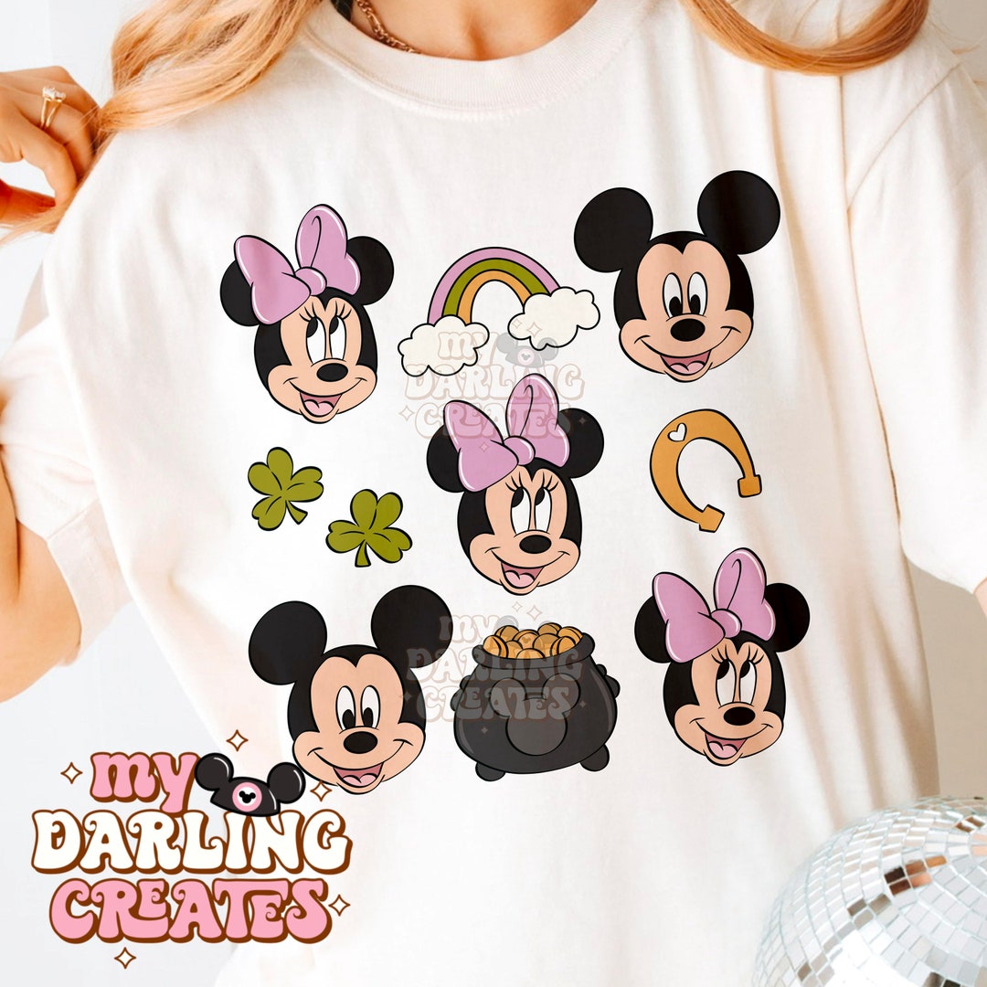 PNG Magical St. Patricks Day Mouse Collage Png for Tshirt Sublimation ...