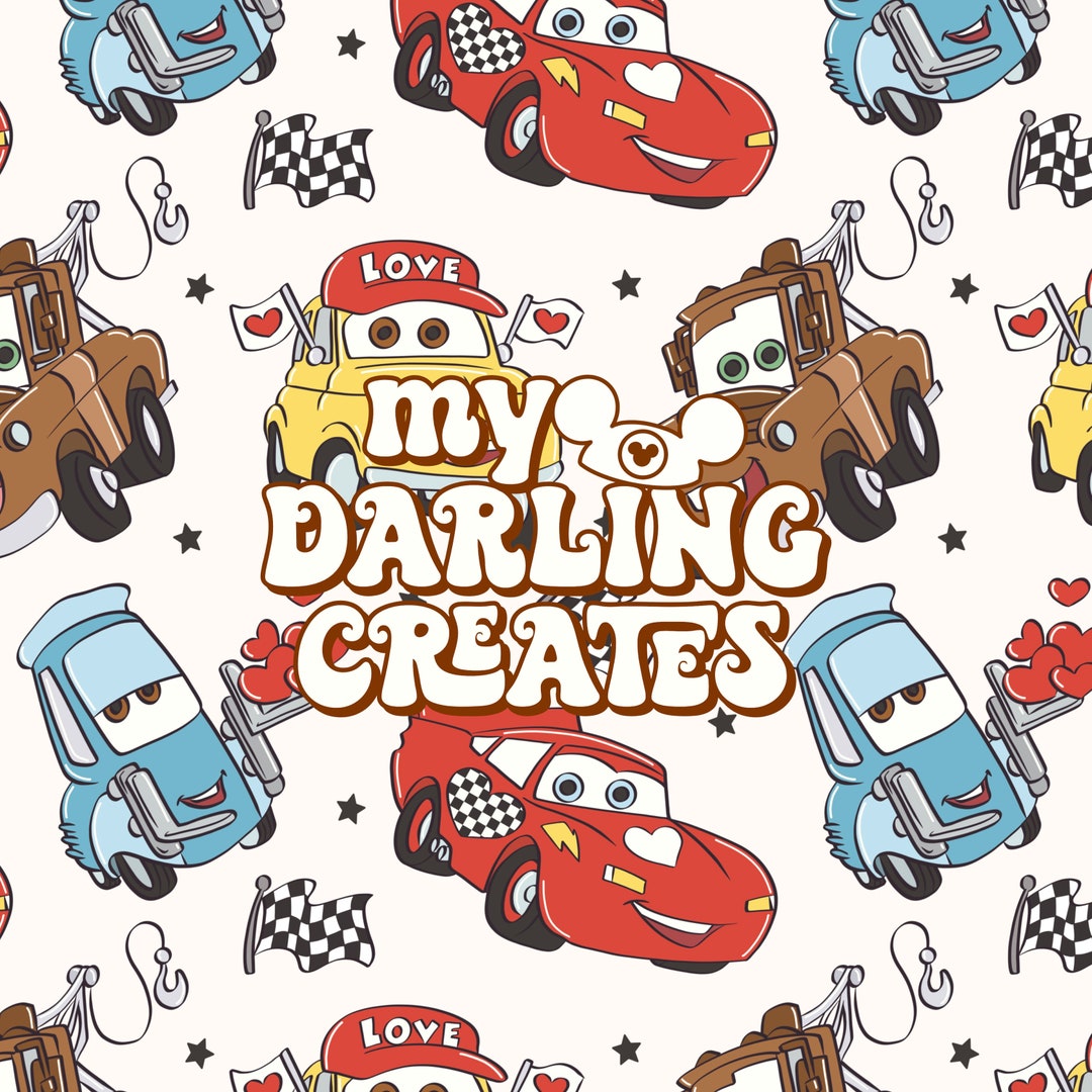 Magical Lightning Cars Valentines Seamless File for Fabric Sublimation ...