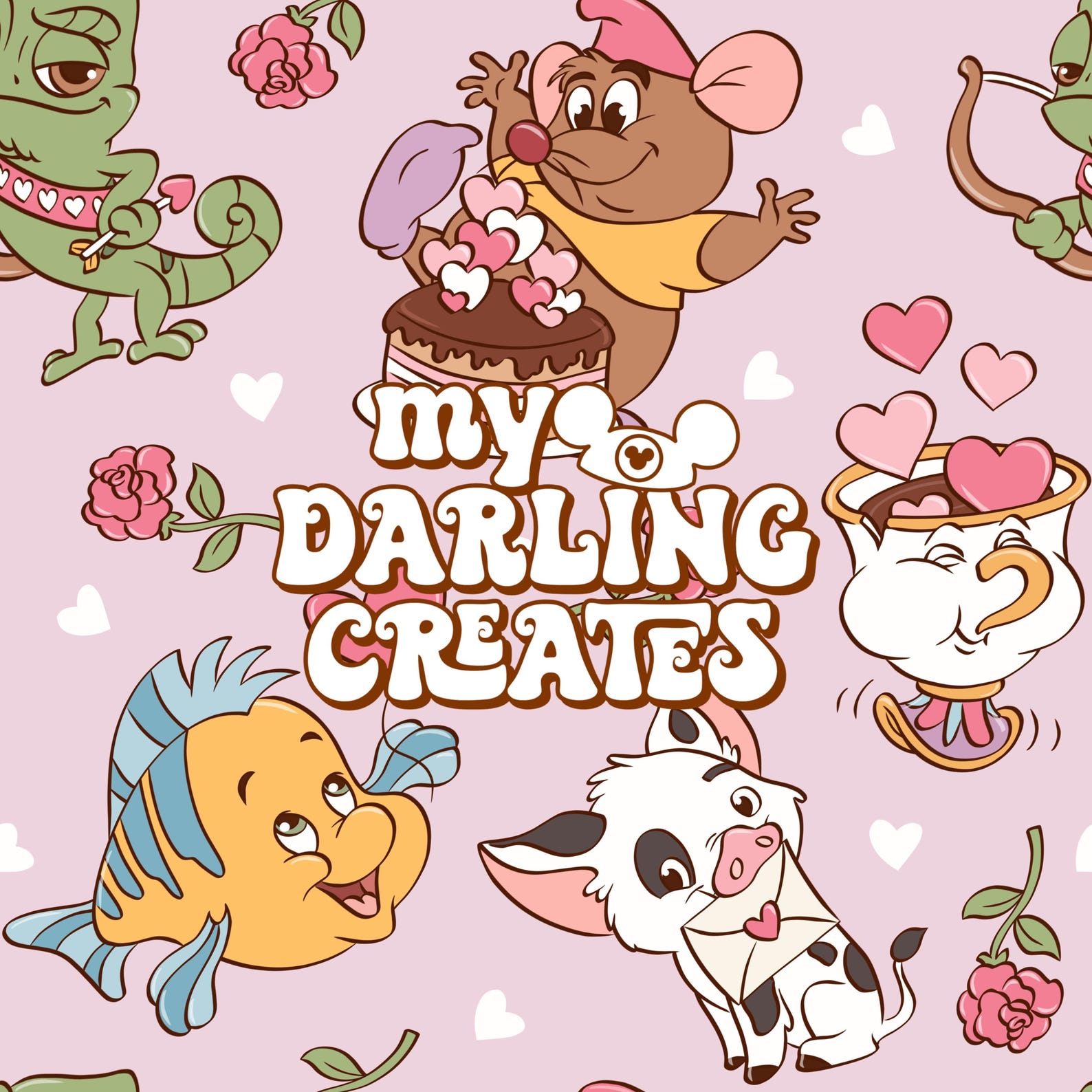 Magical Valentines Sidekicks Seamless File for Fabric Sublimation ...