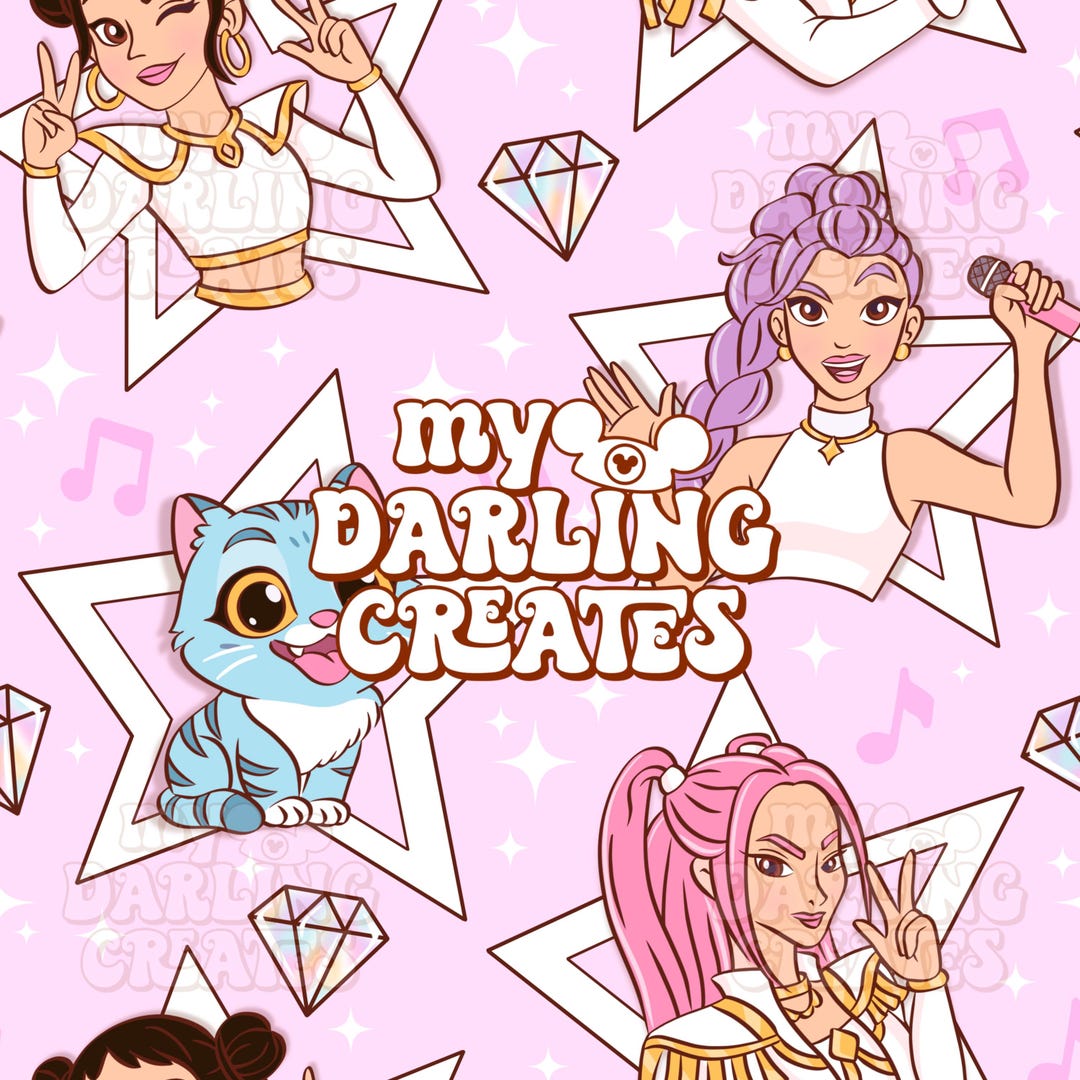Pastel K Pop Demon Girl Hunters | Huntrix | Digital Download | Seamless ...