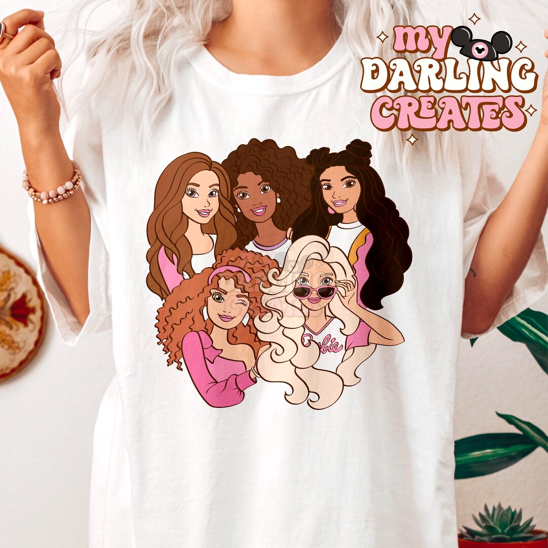 Pink Plastic Doll Friends PNG for Tshirt Sublimation | Tshirt Design - Etsy