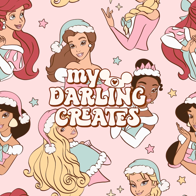 Magical Pastel Pink Princess Christmas and Winter Seamless File for ...