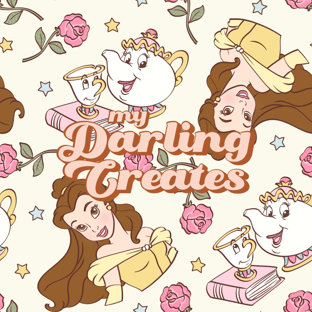 Beauty Princess and Prince Magical Repeating Pattern for Fabric ...