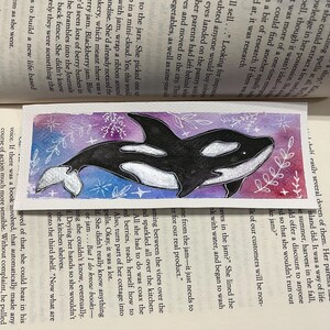 Orca / Killer Whale Watercolor Bookmark | Original Hand Painted - Etsy