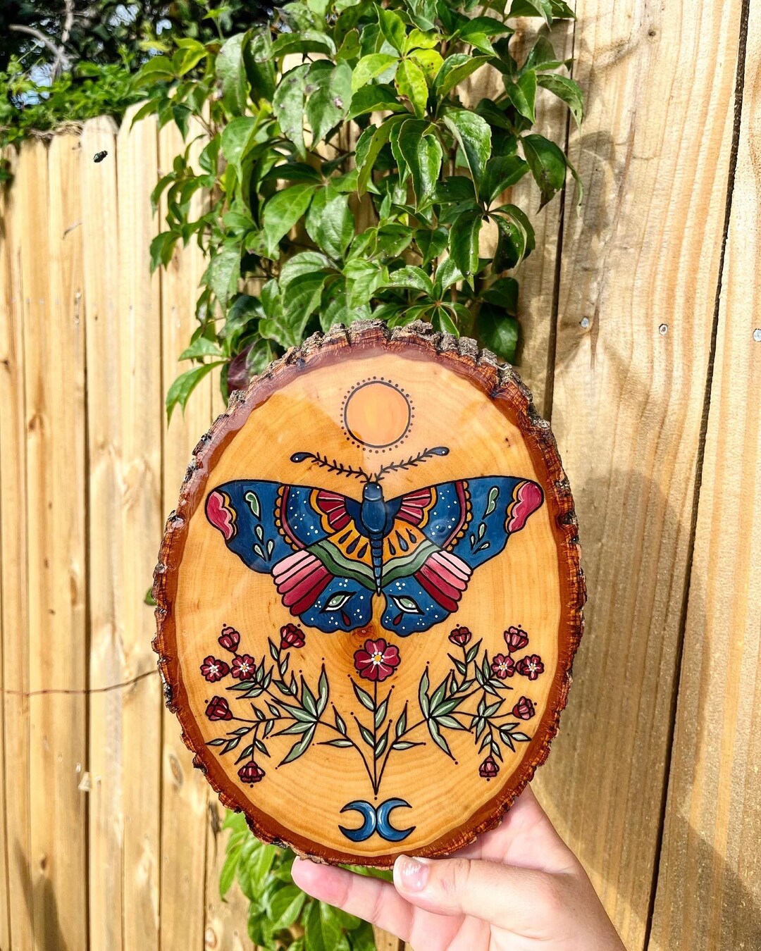 Botanical Moth Wood Burning Wood Wall Decor Bohemian Moth - Etsy