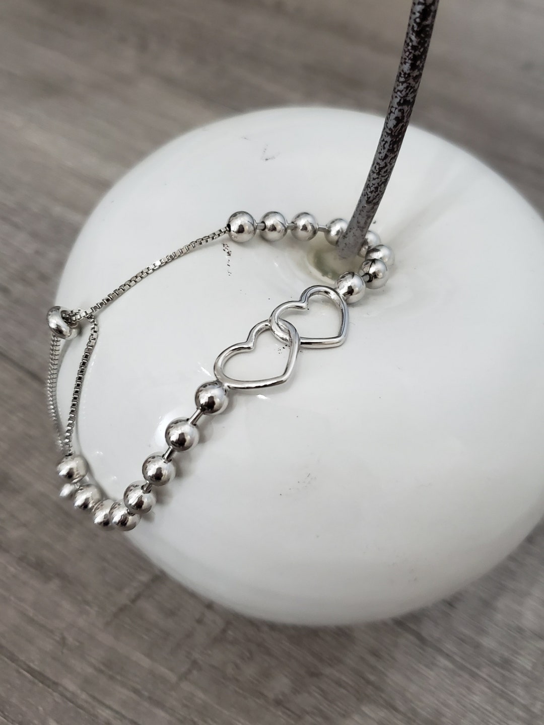 Silver Heart Bracelet | Sterling Silver Bracelet | Heart Bracelet ...