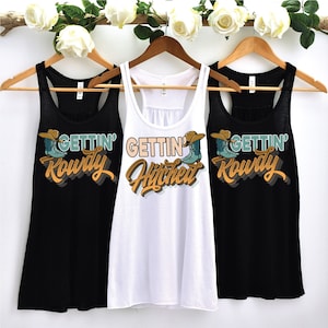 Getting Hitched Getting Rowdy Bachelorette Party Tank Tops, Bridesmaid ...