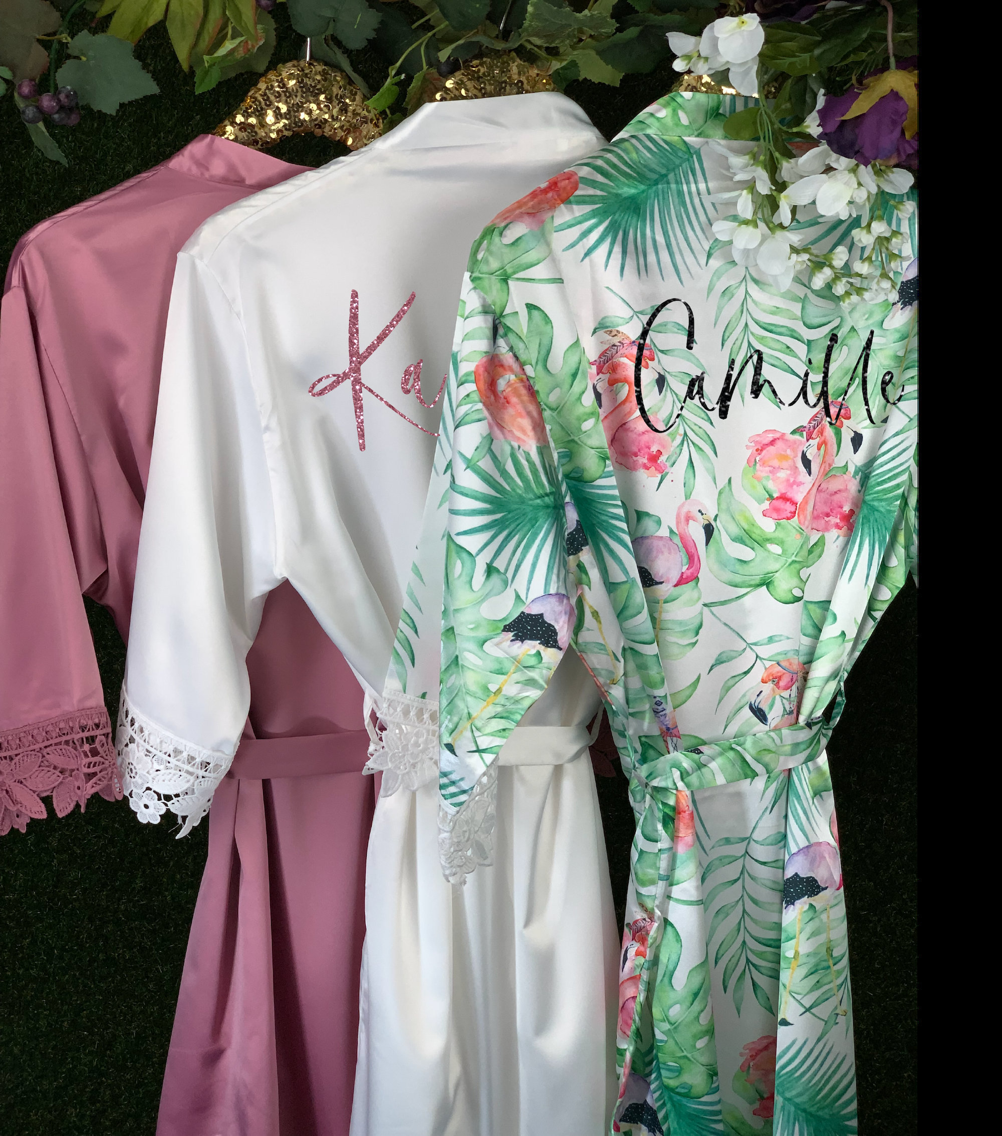 Tropical Leaf Robes Bridesmaid Robes Bachelorette Party | Etsy