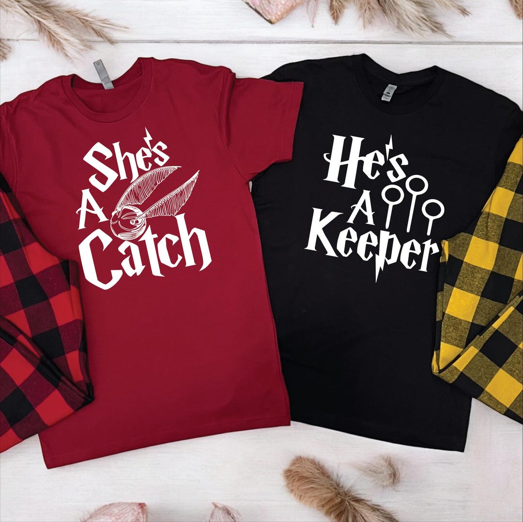 Couples Pajamas, She's a Catch He's a Keeper Pajama, I Found A Keeper ...