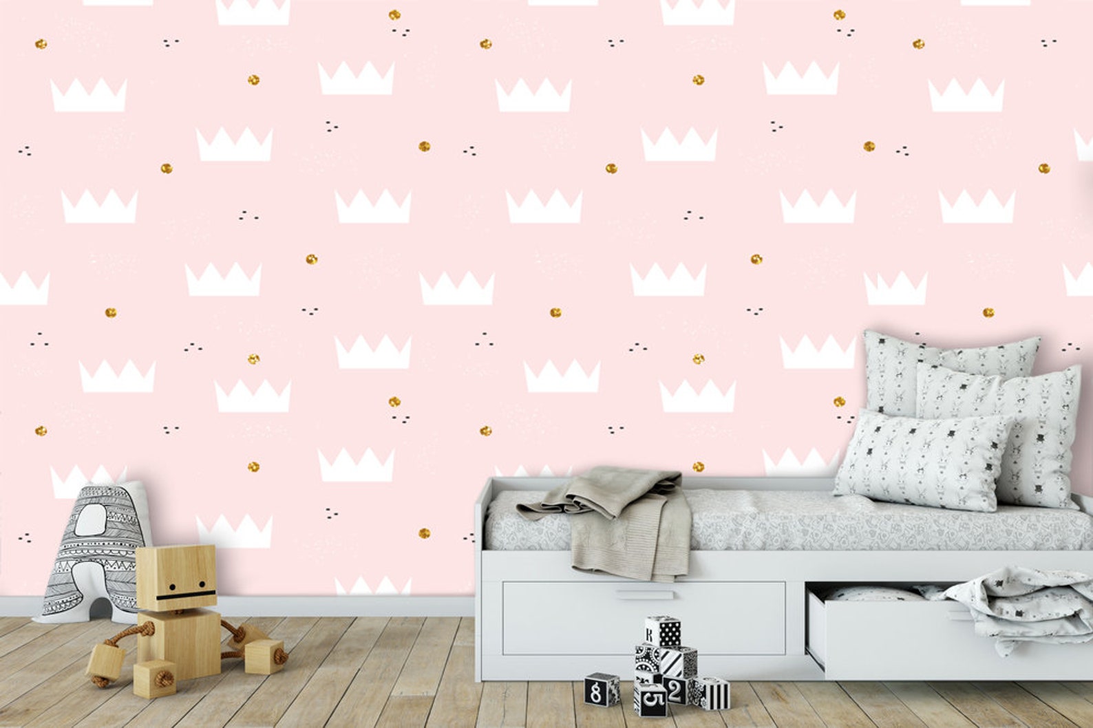 Nursery Wall paper for girlsWallpaper peel and stick | Etsy