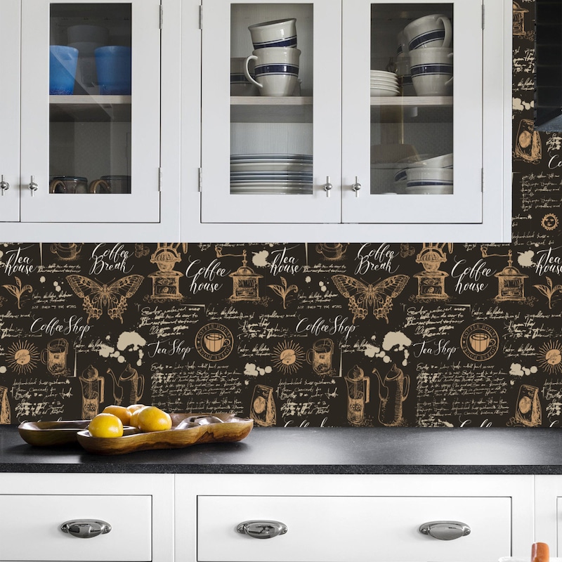 Coffee Kitchen Wallpaper - Etsy