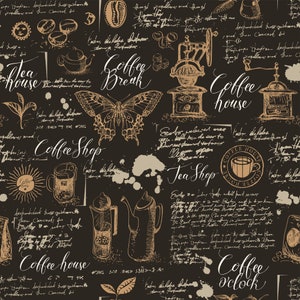 Wall Paper Peel and Stick Coffee Theme , Coffee Beans Mural Wallpaper ...