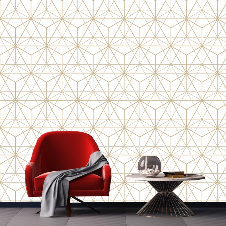 Modern Geometric Wallpaper Peel and Stick Removable Wall - Etsy