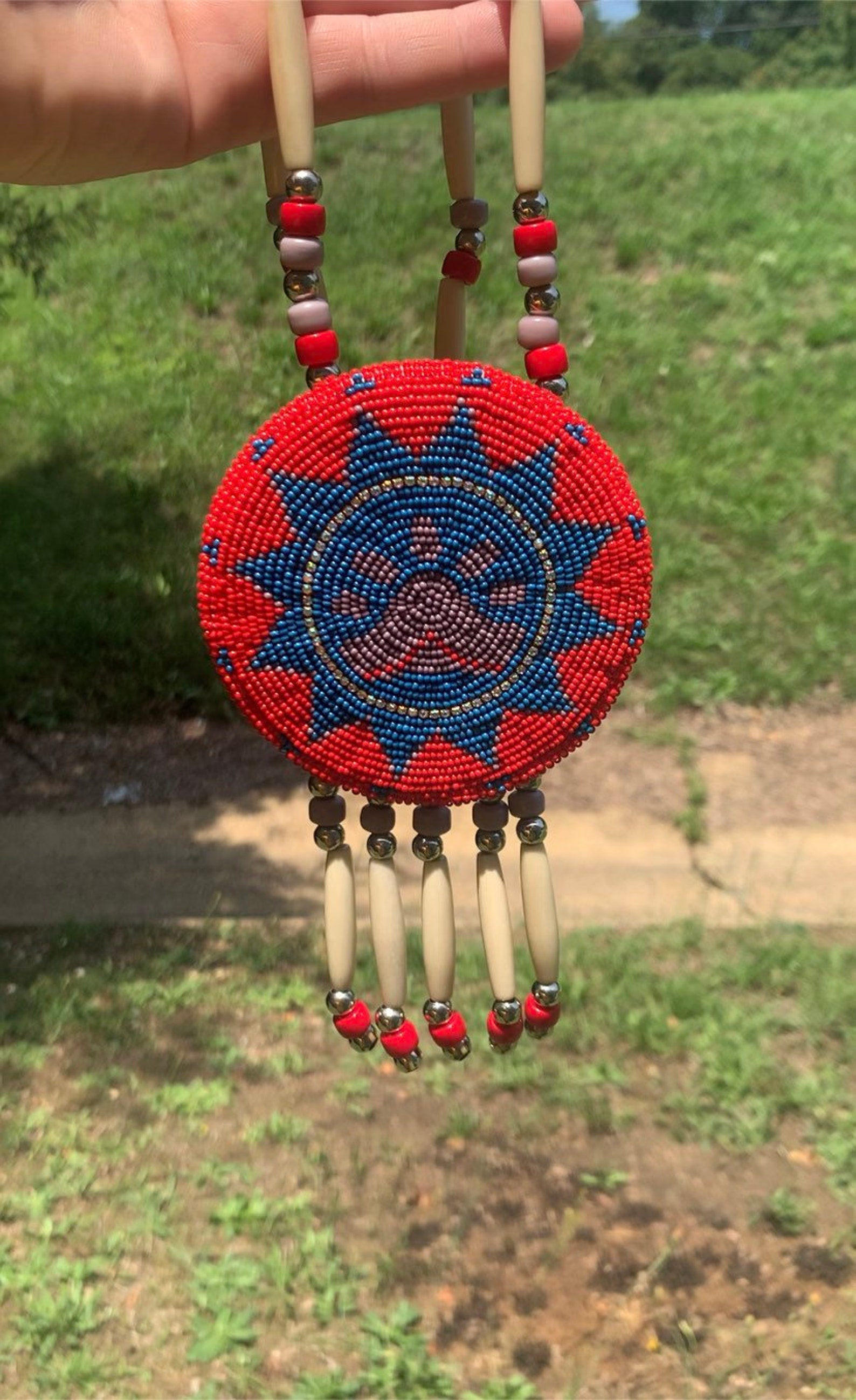 Beaded Bear Claw Medallion - Etsy