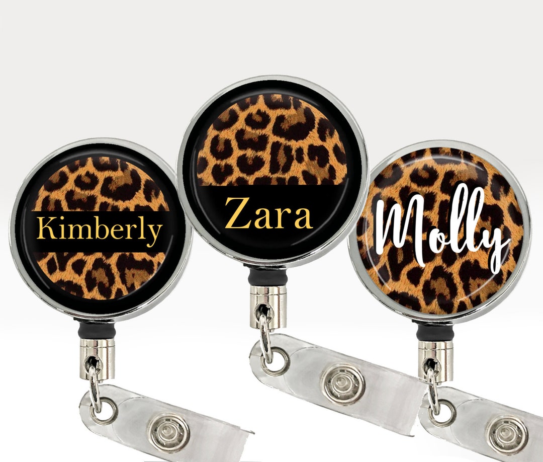 Leopard Print Personalised Custom Retractable ID Card Badge - Etsy