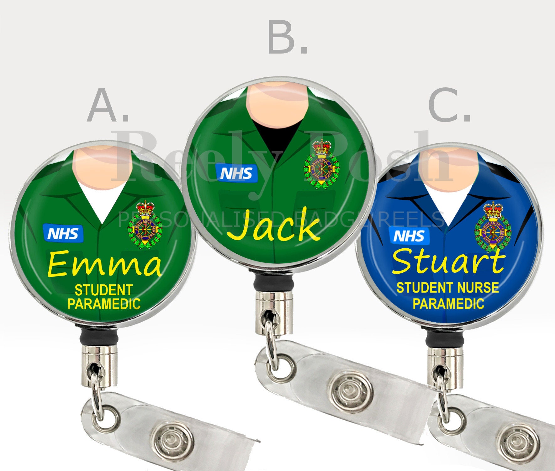 PERSONALISED Paramedic Ambulance Service Custom Name Retractable ID ...