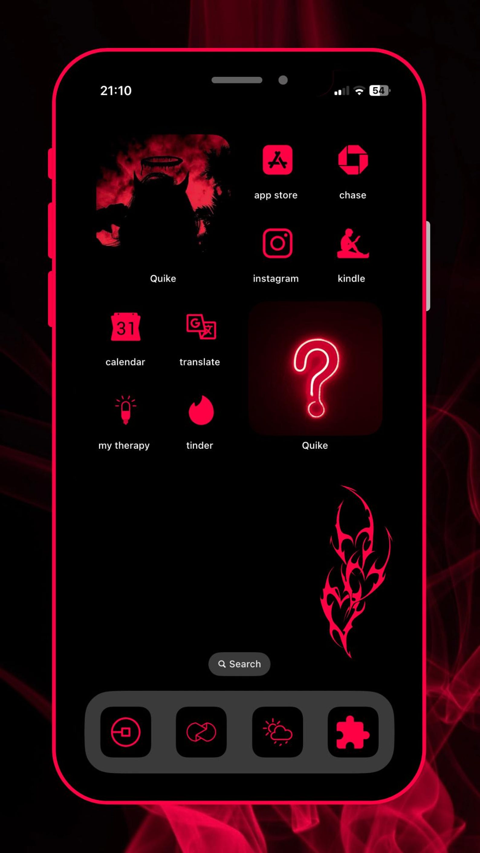 App Icons Neon Red, Black App Covers, Custom Your Home Screen - Etsy