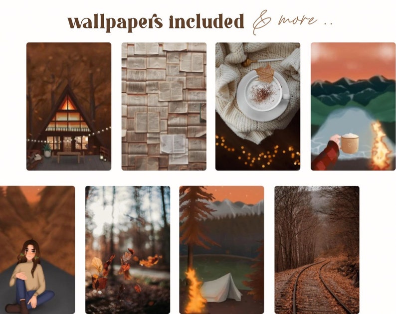 10,000 App Icons - Jump Into Fall / Brown, Beige, Leaves, Autumn Theme ...