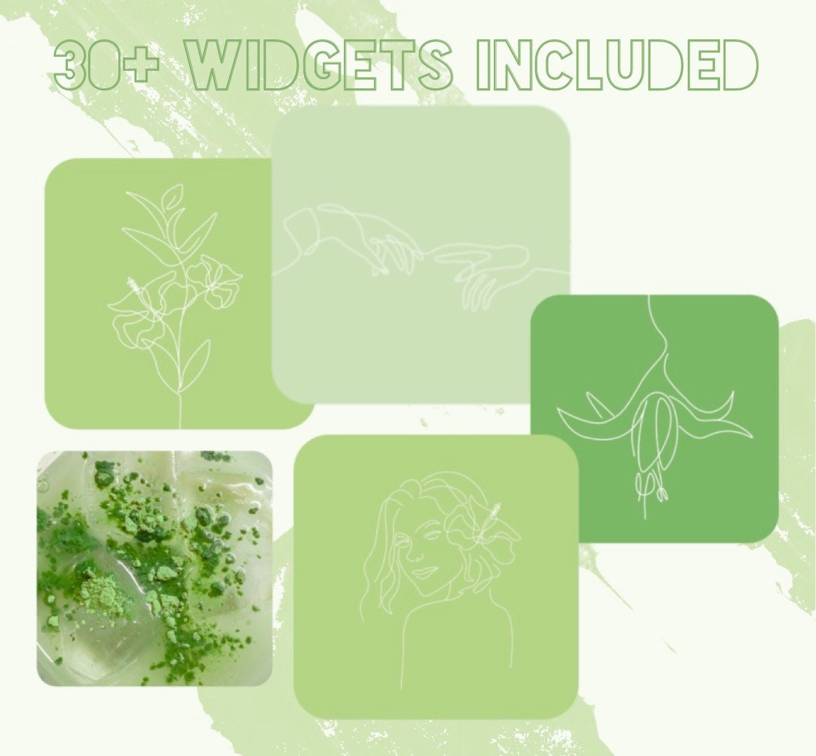 Ios 14 Matcha App Icons Green Mint Organic Grass Tones - Etsy