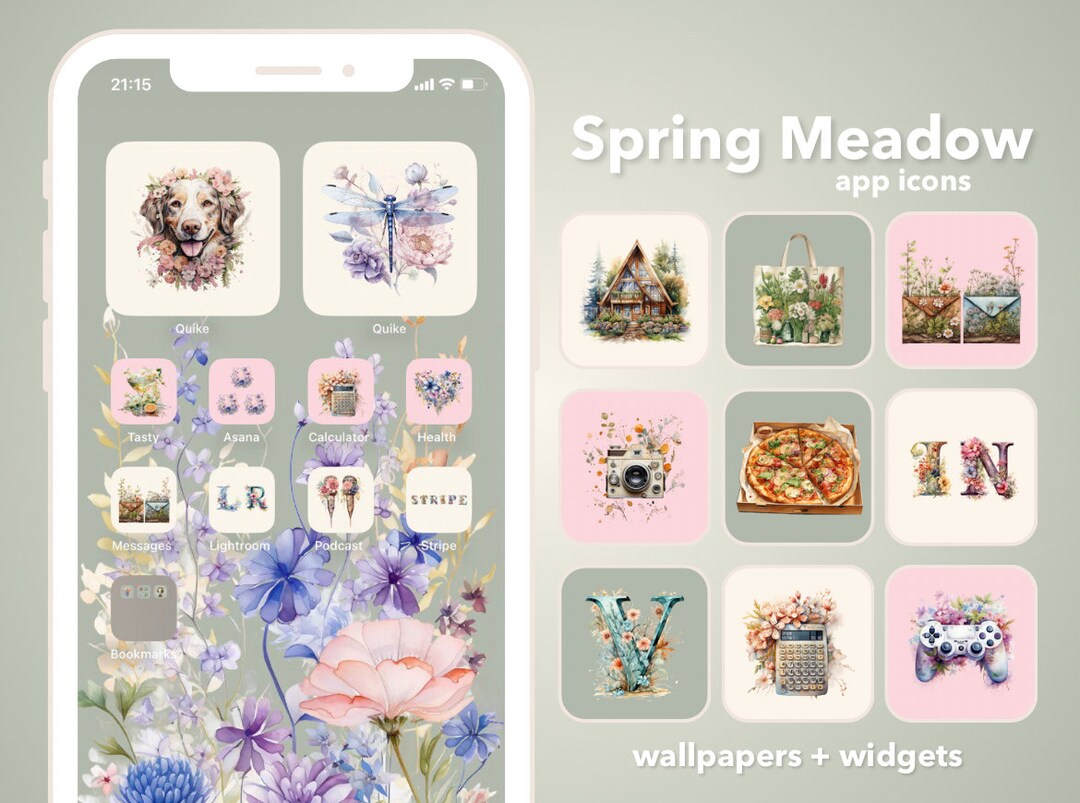App Icons Spring Meadow Template Files Wild Flowers Widgets Letters ...