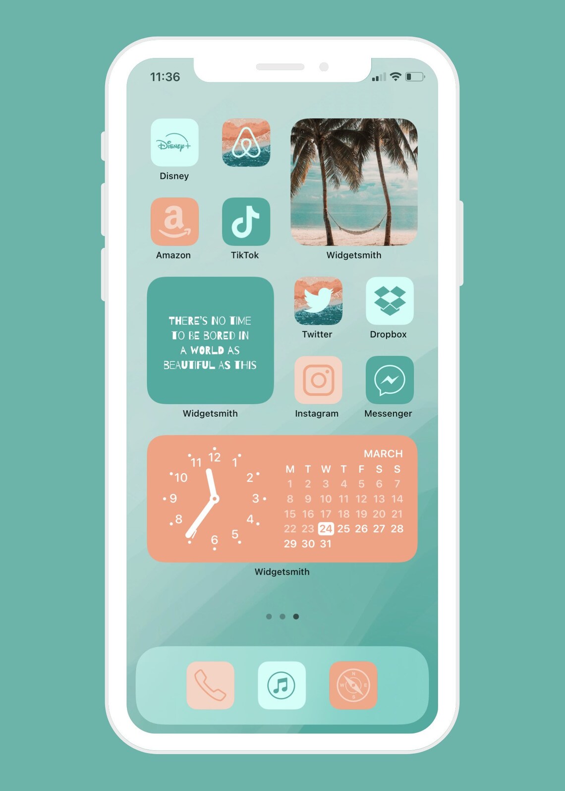 Ios 14 App Icons Sky Blue Customize Your Iphone Home Screen Etsy