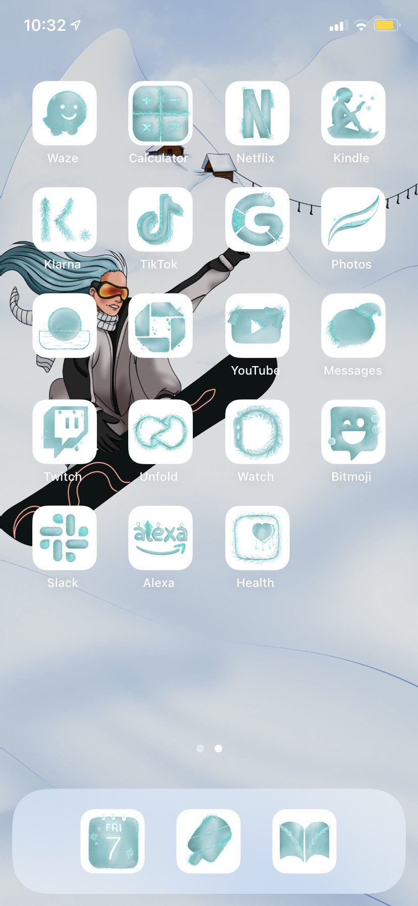 Hand Drawn Winter Wonderland App Icons Snow Holidays Blue - Etsy