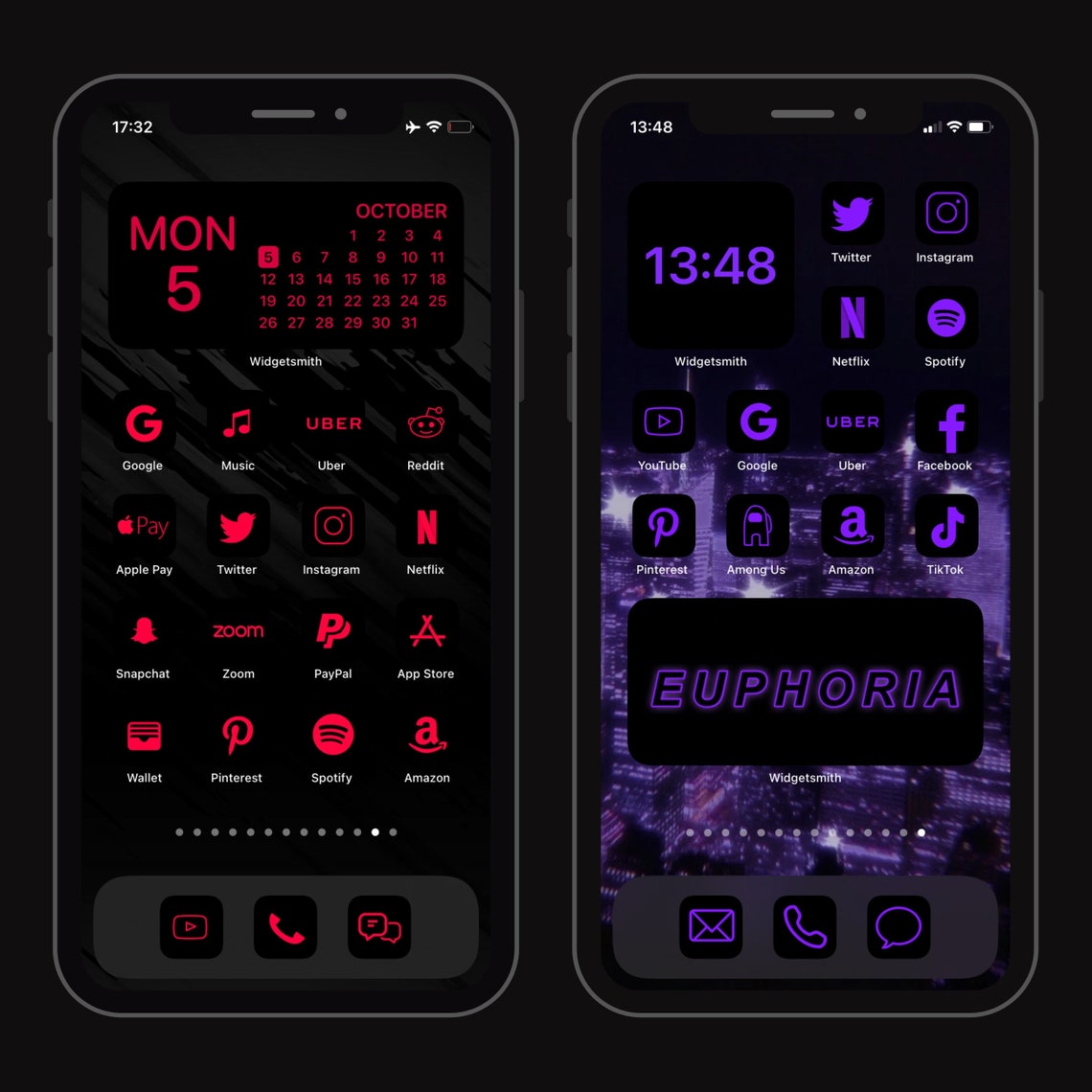 PROMO OFFER Neon Colors App Icons Ios 14 Red Pink | Etsy