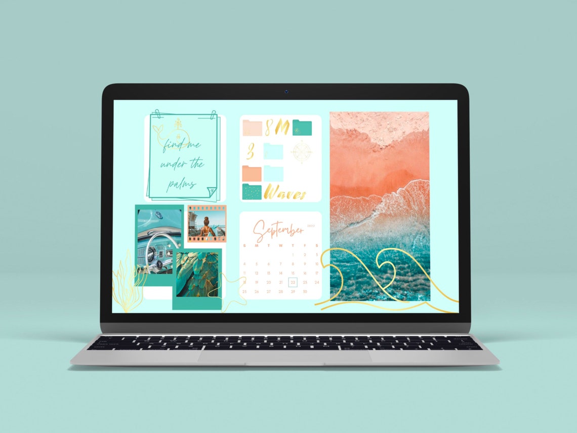 125 Desktop Folders Bohemian Ocean Peachy Sunny Summer Icons - Etsy