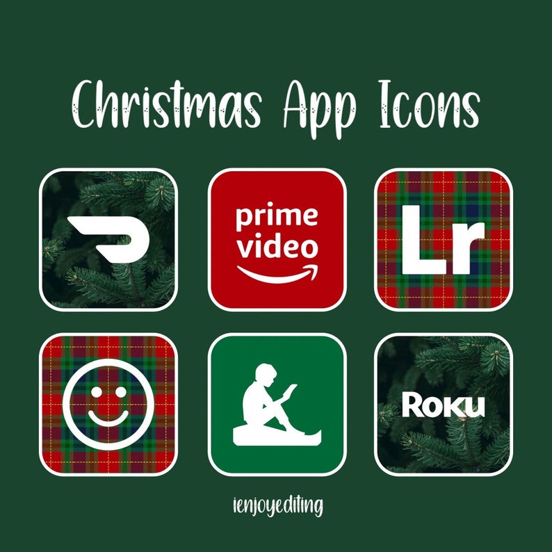 Christmas App Icons | Red, Green, Eve, Xmas, Holidays, Aesthetic Home ...