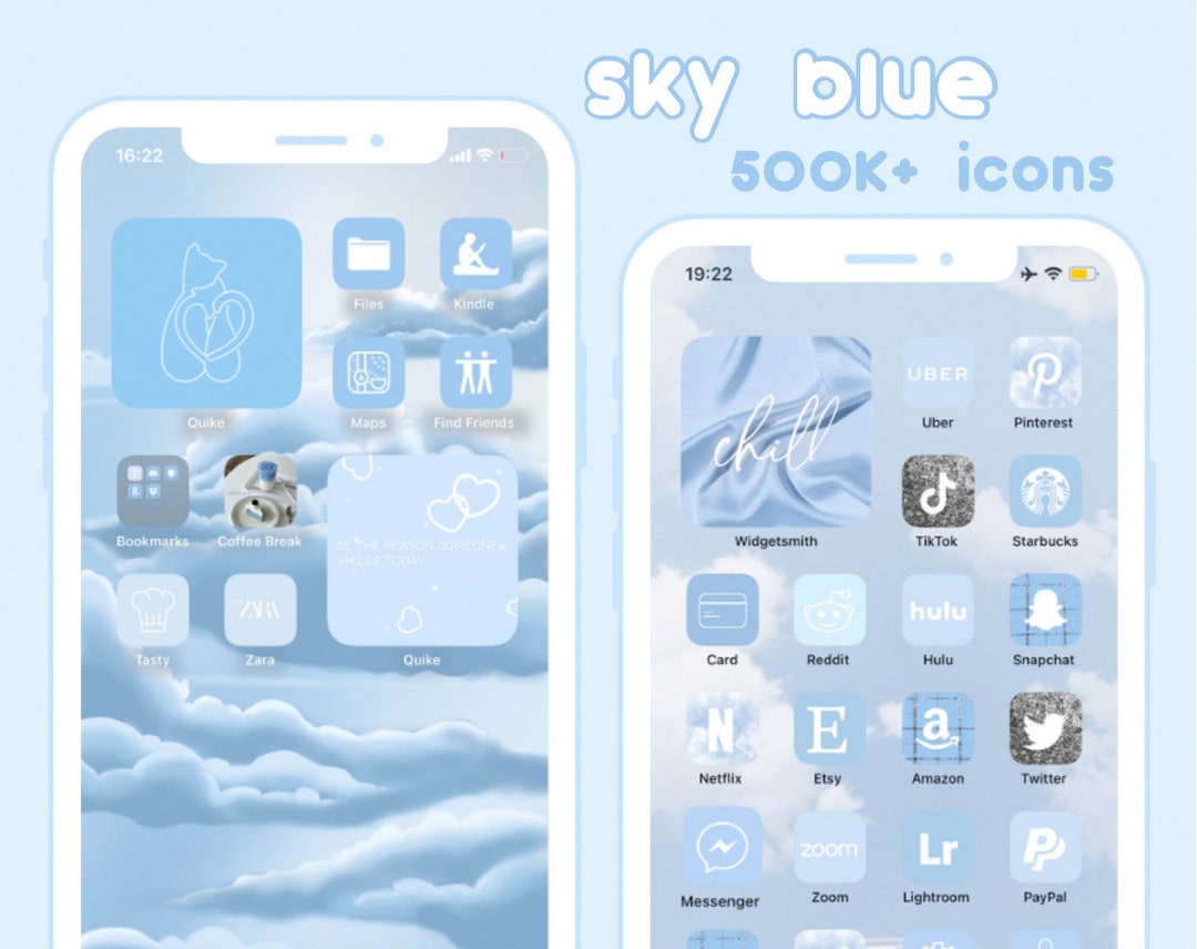 App Icons Sky Blue | Pastel, Silver Glitter, Minimalist, Spring, Summer ...