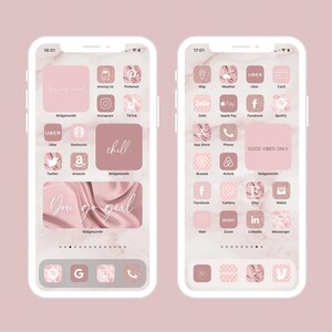 App Icons Pink & Glitter | Cute Aesthetic Pink Pastel, Widgets With ...