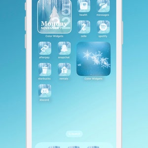 Frozen App Icons, Pastel Blue, Winter, Snowy, Holidays Theme, Snowflake ...