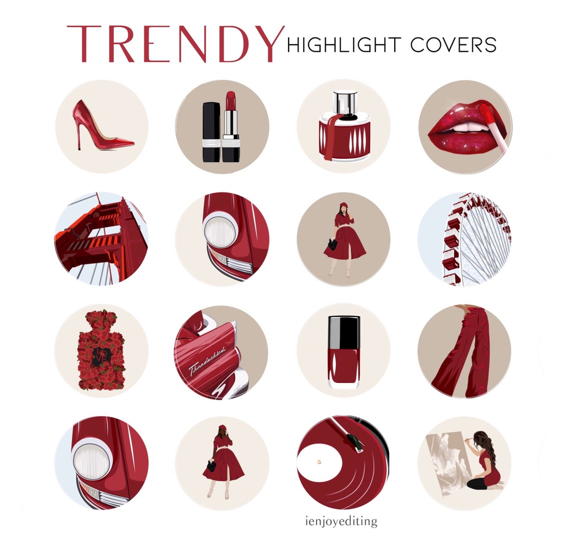 Highlight Covers Trendy Red Fall Lifestyle Fashion City | Etsy