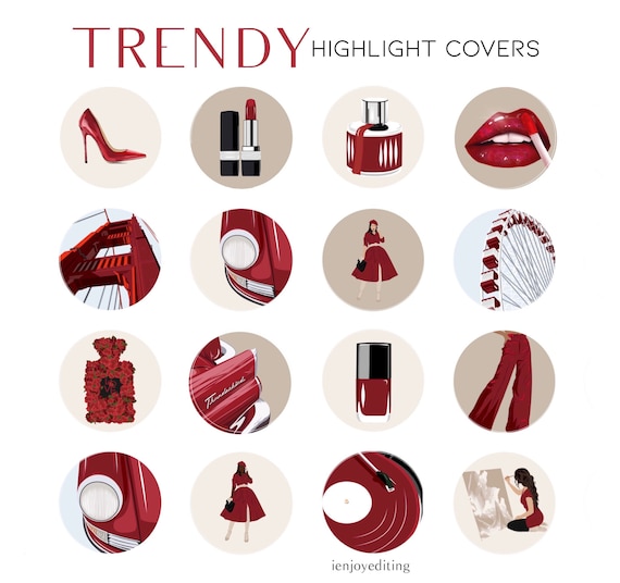 Highlight Covers Trendy Red Fall Lifestyle Fashion City | Etsy