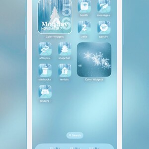 Frozen App Icons, Pastel Blue, Winter, Snowy, Holidays Theme, Snowflake ...