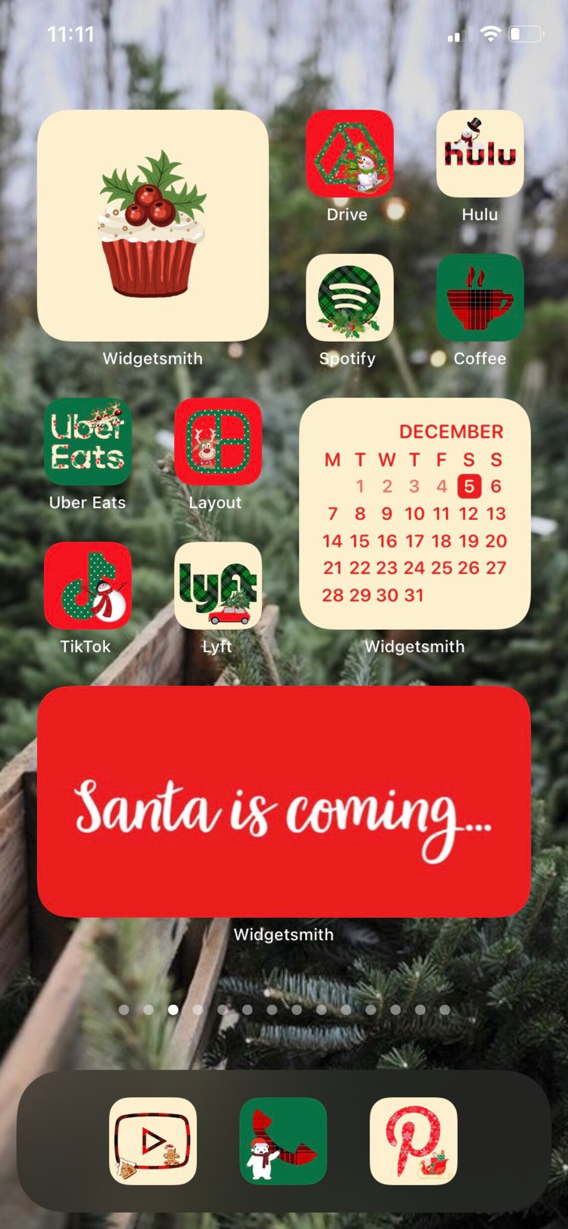 App Icons Vintage Christmas Ios 14 Xmas Red and Green | Etsy