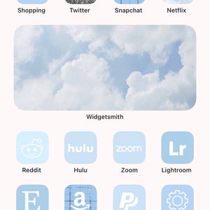 App Icons Sky Blue | Pastel, Silver Glitter, Minimalist, Spring, Summer ...