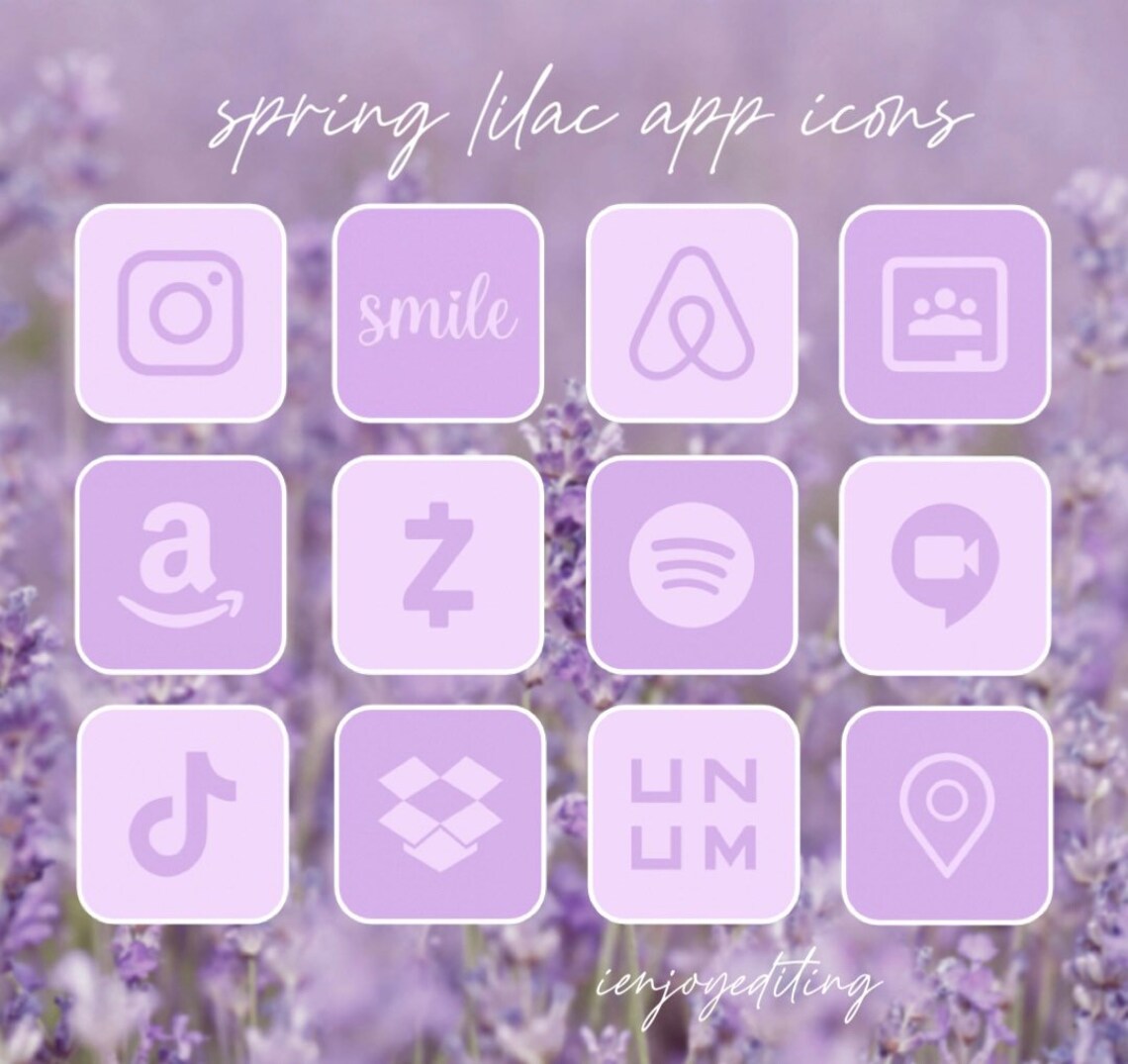 App Icons Lilac Pink Blue Summer Yellow Pastel Tones - Etsy