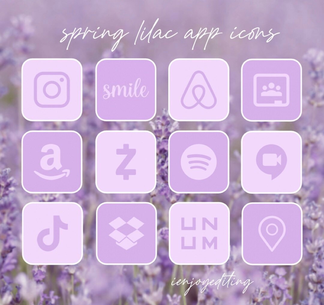 App Icons Lilac Pink Blue Summer Yellow Pastel Tones - Etsy