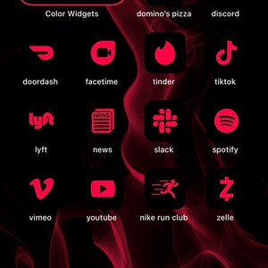 App Icons Neon Red, Black App Covers, Custom Your Home Screen - Etsy