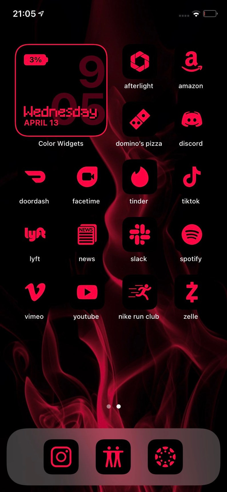 App Icons Neon Red Black App Covers Custom Your Home Screen - Etsy