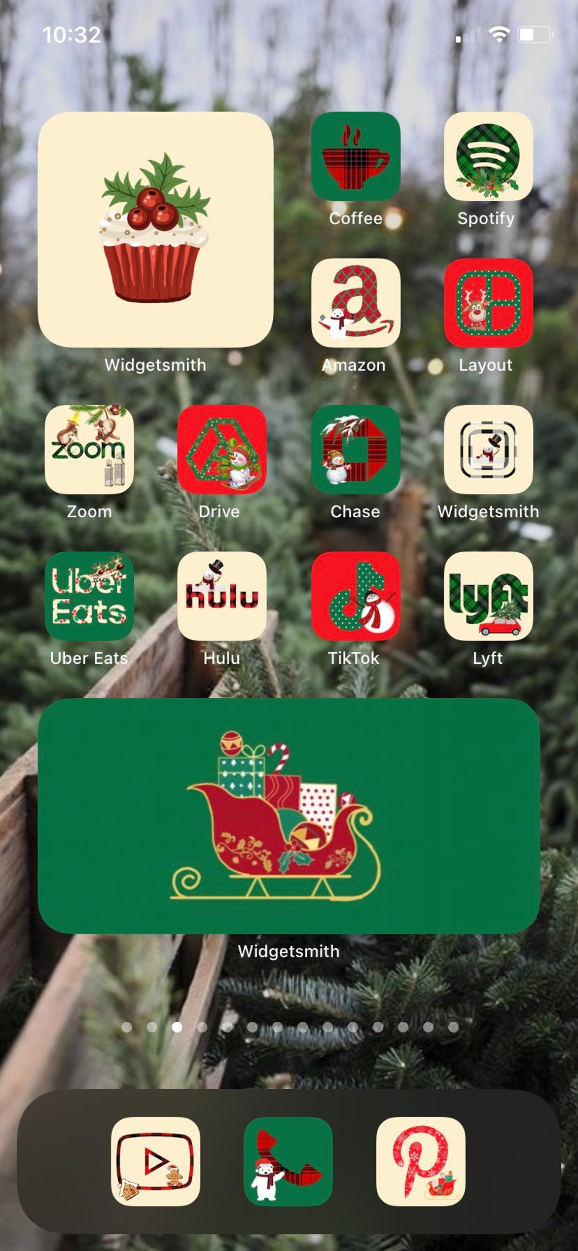 App Icons Vintage Christmas Ios 14 Xmas Red and Green | Etsy
